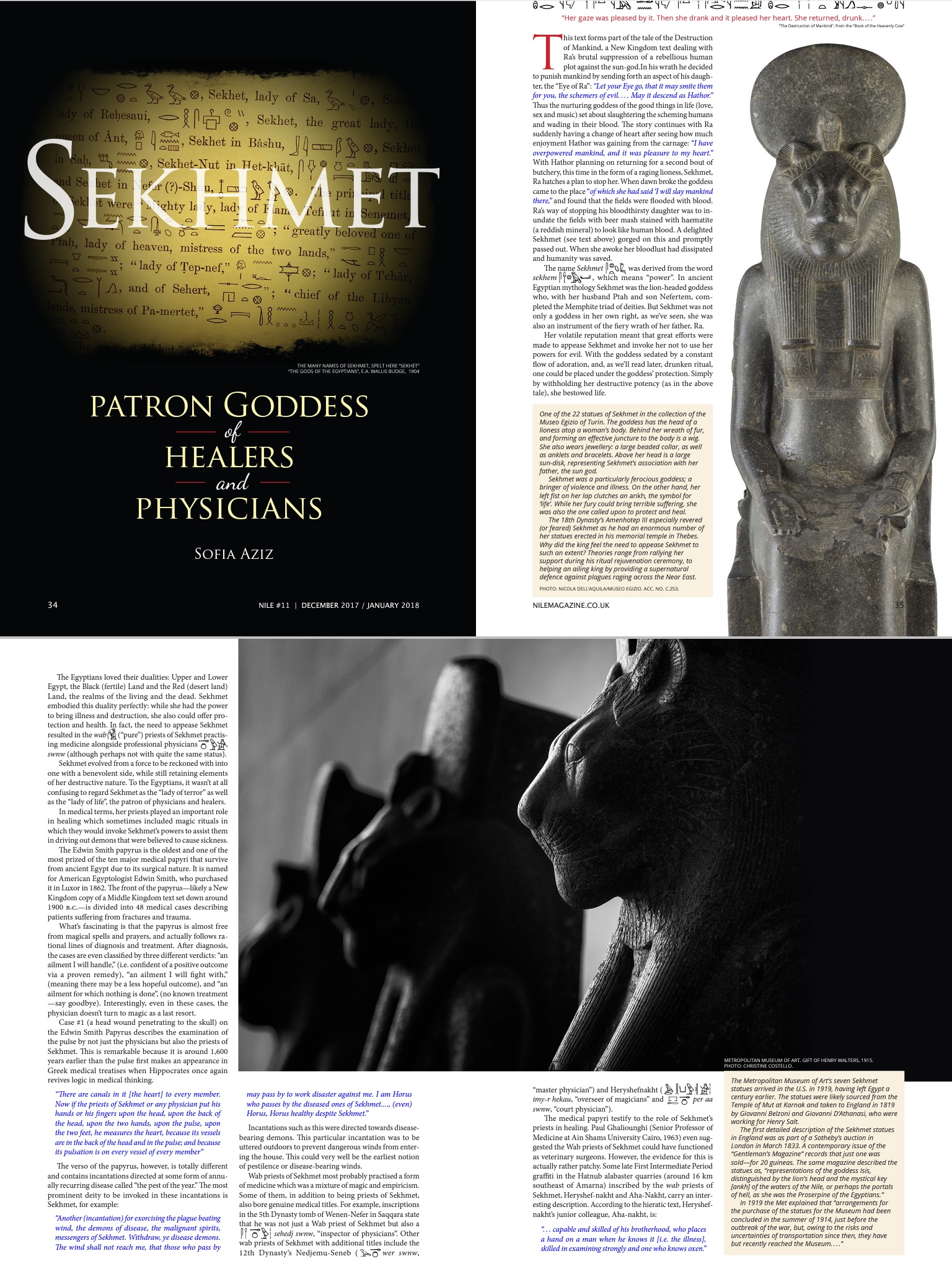 Sekhmet- Patron Goddess of Healers and Physicians – Sofia Aziz